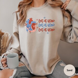 CVICU Cardiac Nurse Heart Flow Anatomy Sweatshirt, Christmas Cardiology ...