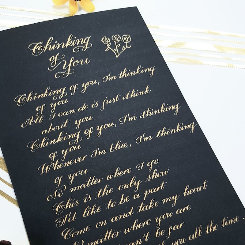 Calligraphy Lyrics - Etsy