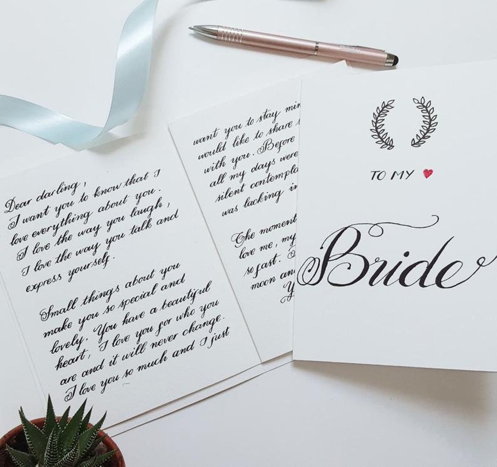 Handwritten Calligraphy Wedding Vows Books Handmade Wedding - Etsy