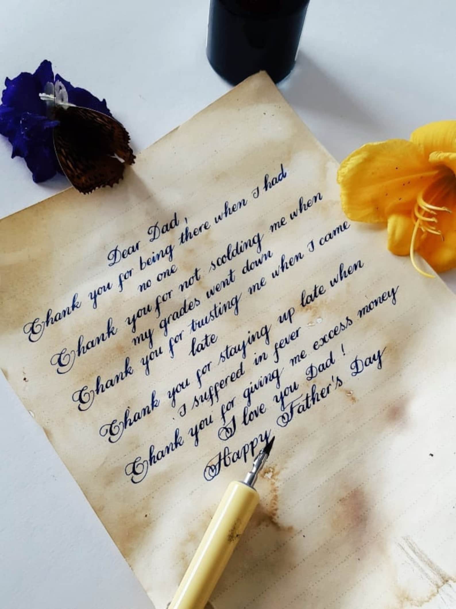 Special Letter for Your Loved One Handwritten Calligraphy - Etsy