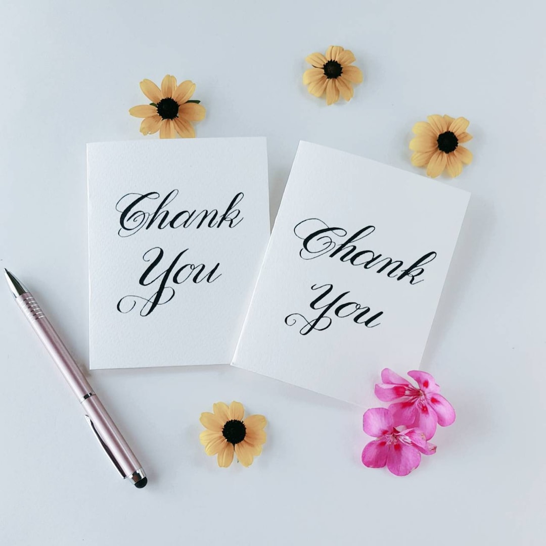 Handwritten Calligraphy Thank You Cards, Handwritten Congratulations ...
