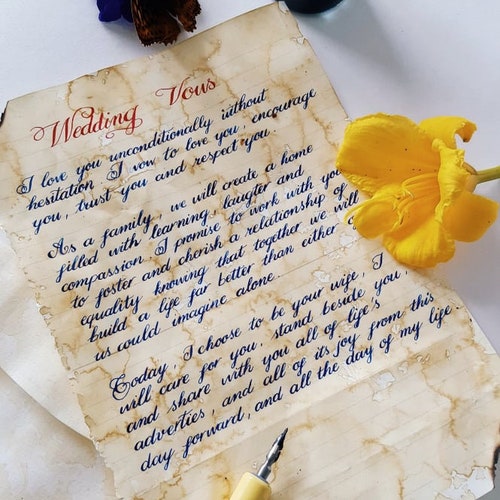 Handwritten Love Letter Personalized Calligraphy on Antique - Etsy