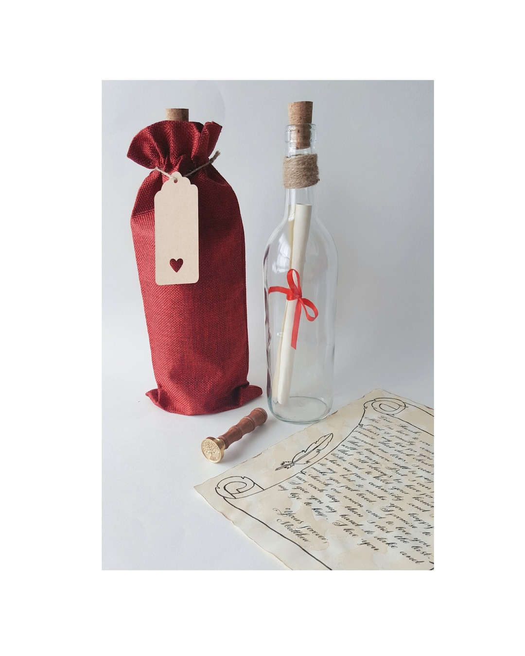 Handwritten Calligraphy Letter in A Bottle, Love Letter, Message ...