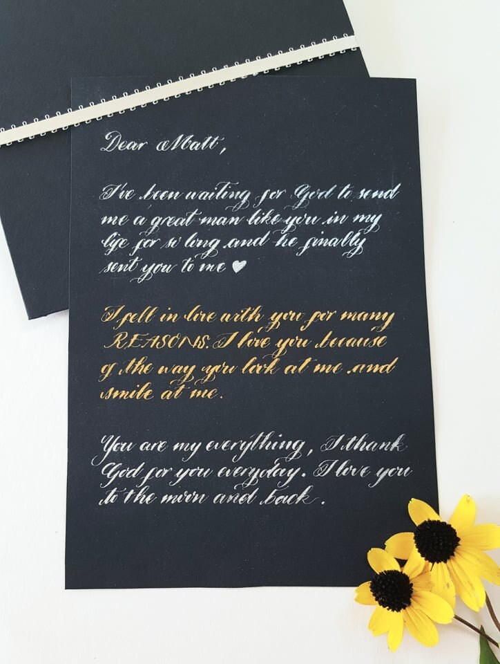 Silver/gold Anniversary Handwritten Wedding Vows Valentines - Etsy