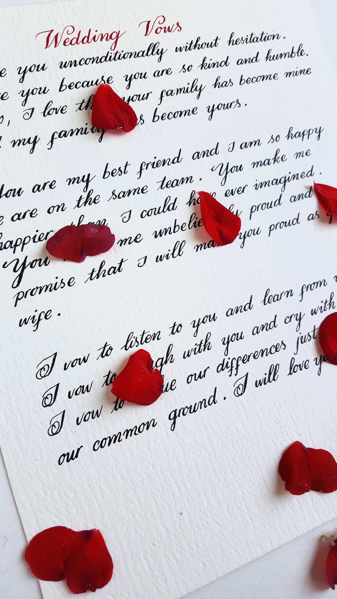 Personalized Handwritten Wedding Vows, Anniversary, Poem, Letters ...