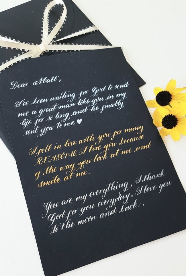 Silver/gold Anniversary Handwritten Wedding Vows Valentines - Etsy