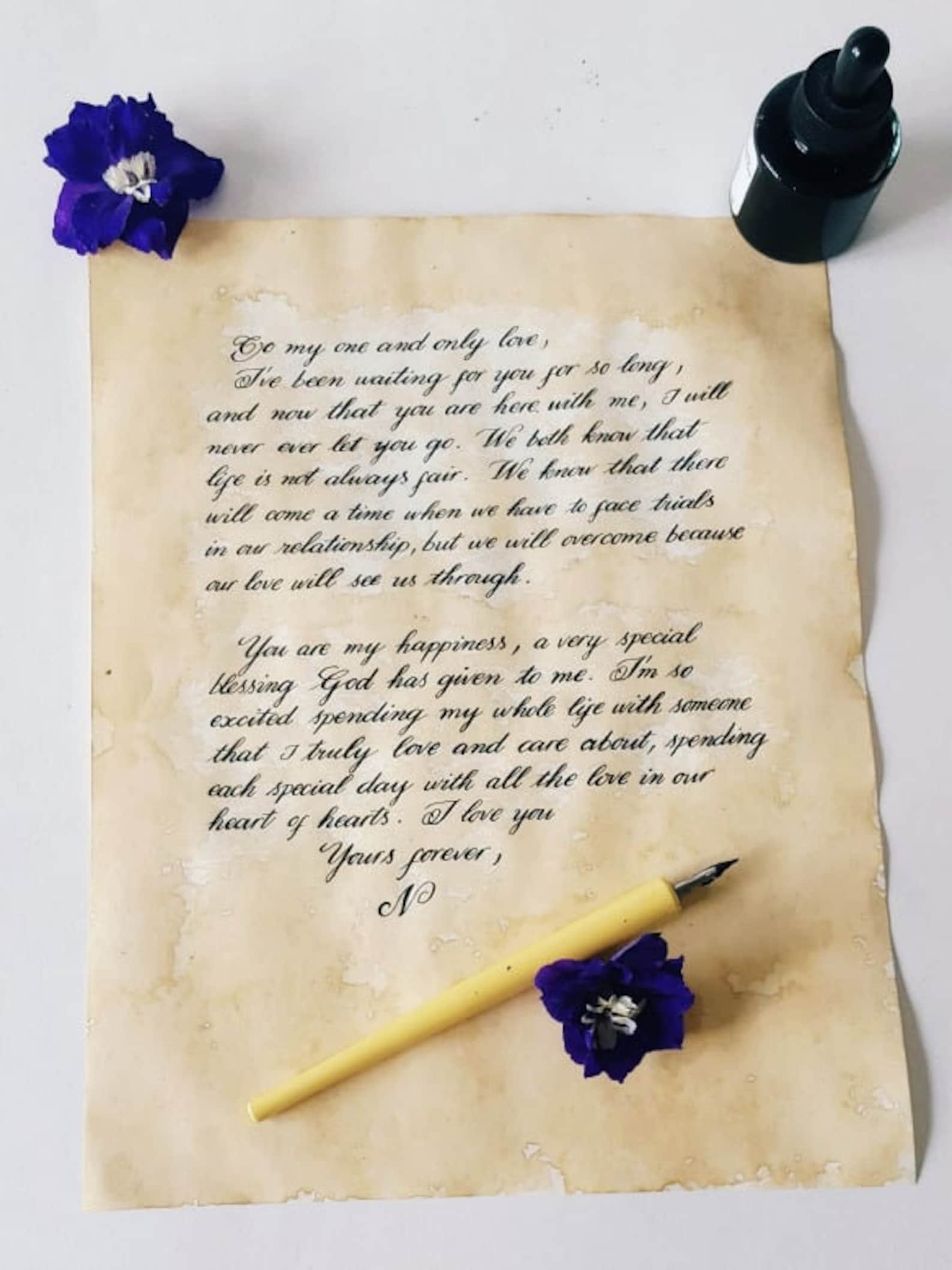 Long Personalized Handwritten Antique Looking Letters Antique | Etsy