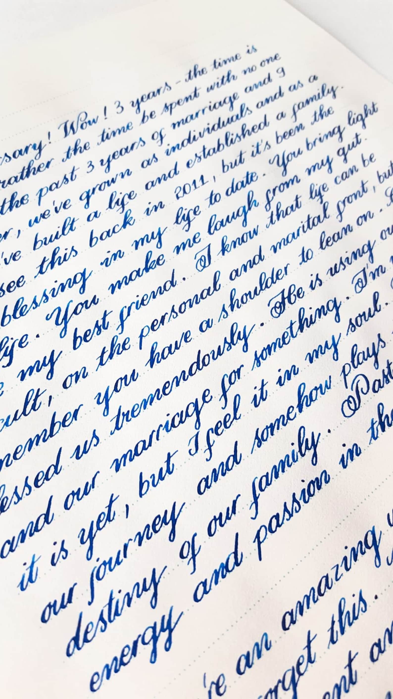 Long Handwritten Letters Wedding Vows Birthday Cards | Etsy