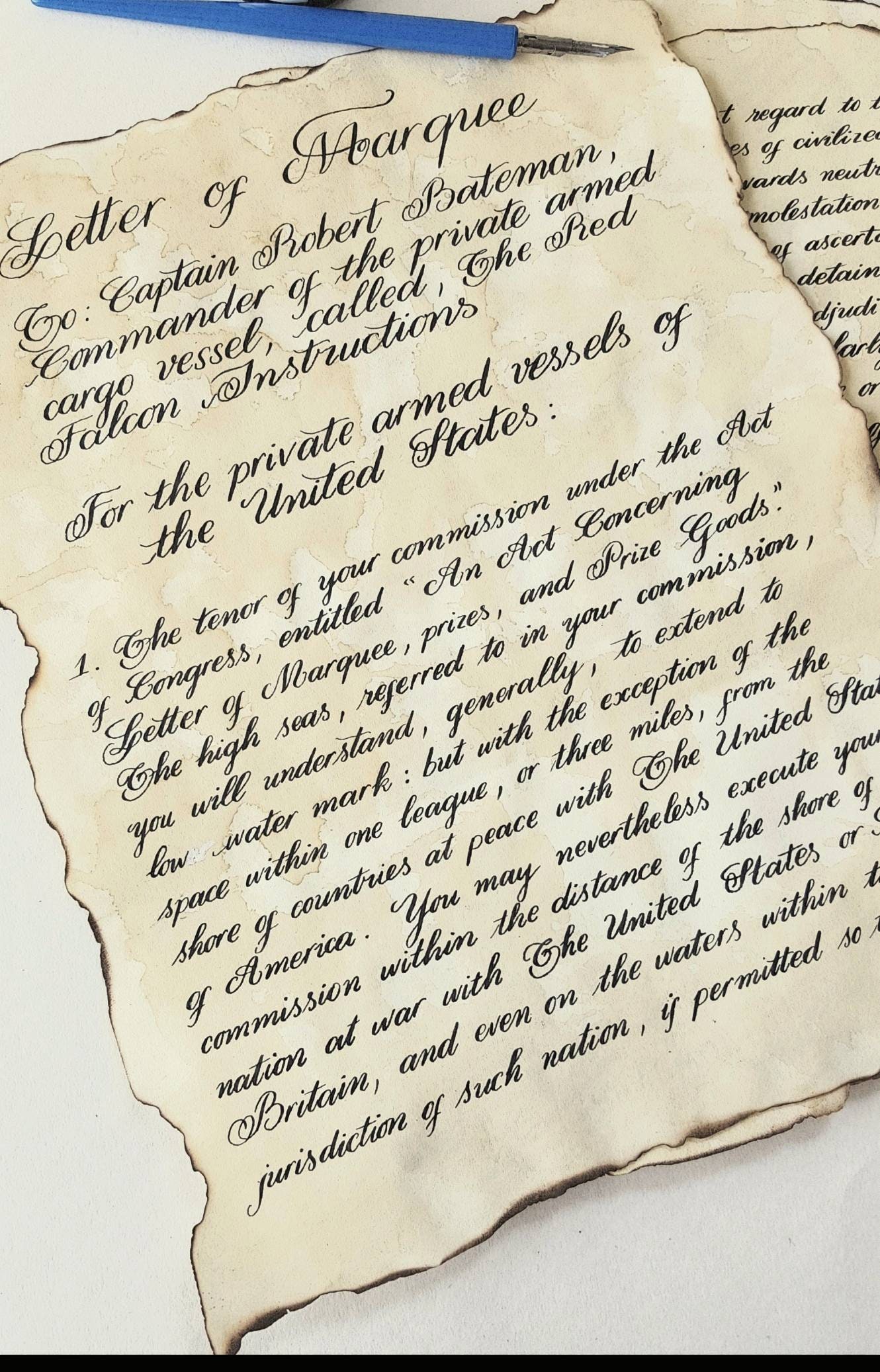 Carta manuscrita extra larga sobre papel de aspecto antiguo | Etsy