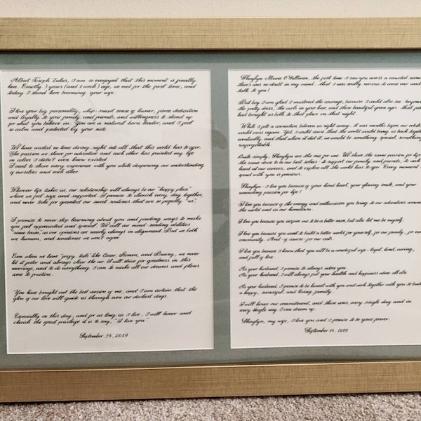 Wedding Vows Framed - Etsy