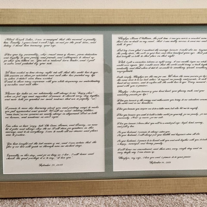 Wedding Vows Framed - Etsy