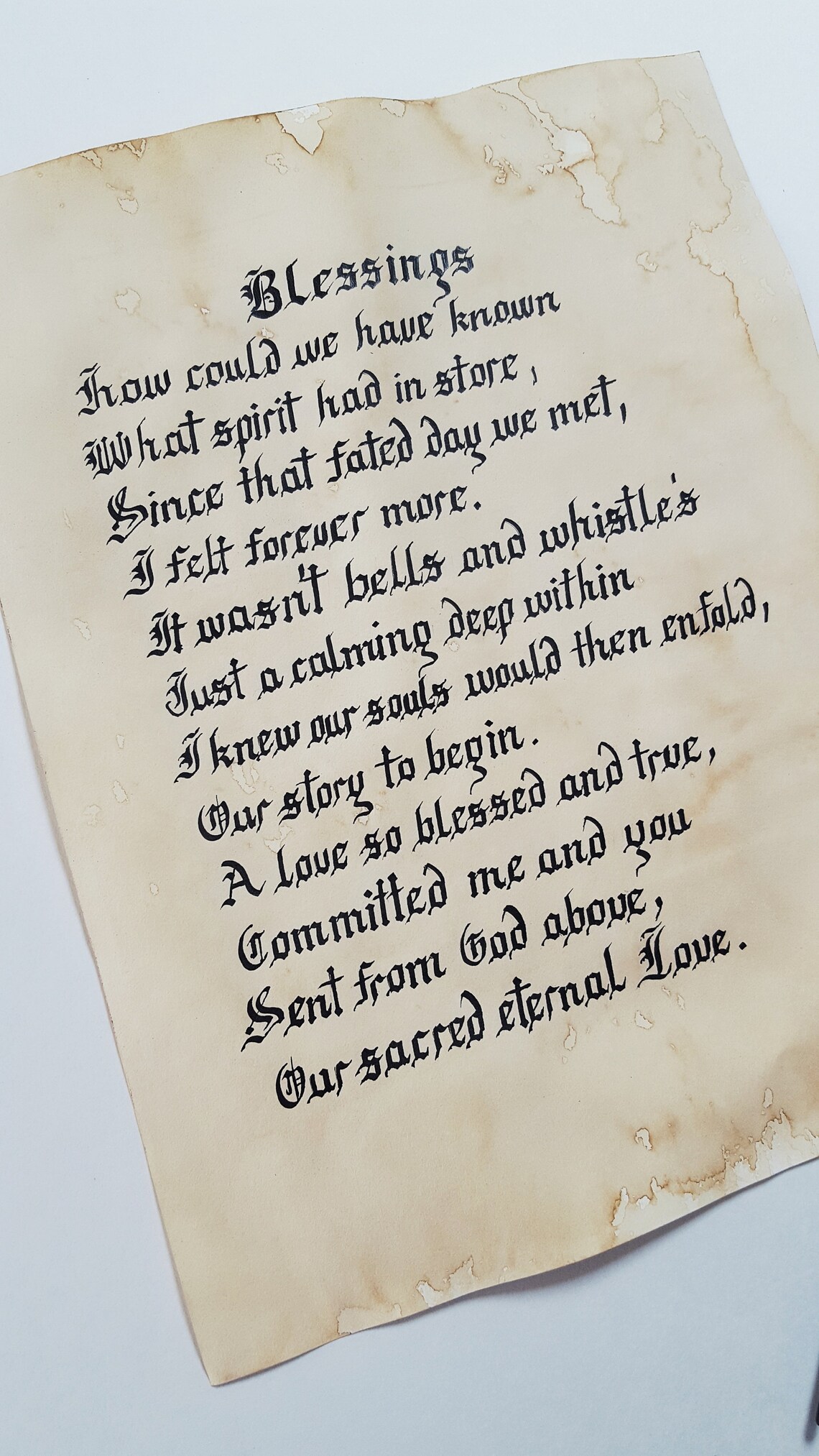 Old Fashioned Love Letter Handwritten Gothic Calligraphy Etsy
