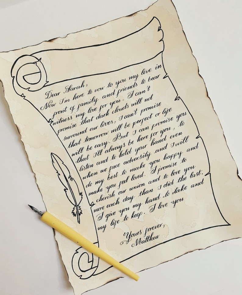 Letter for A Loved One Handwritten Antique Scroll Letter - Etsy