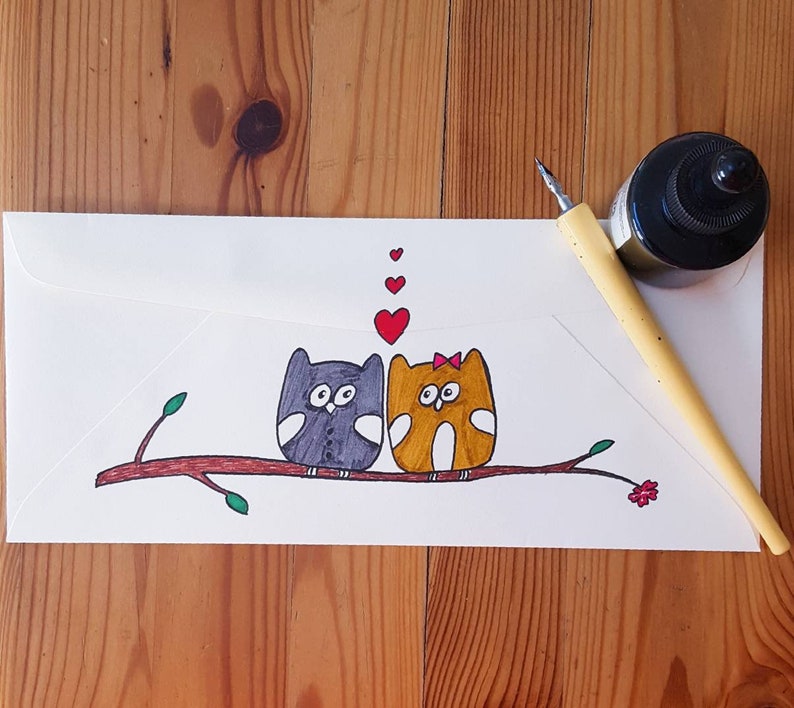 Decorate Envelope for Your Letter Hand-drawn Envelope Love | Etsy