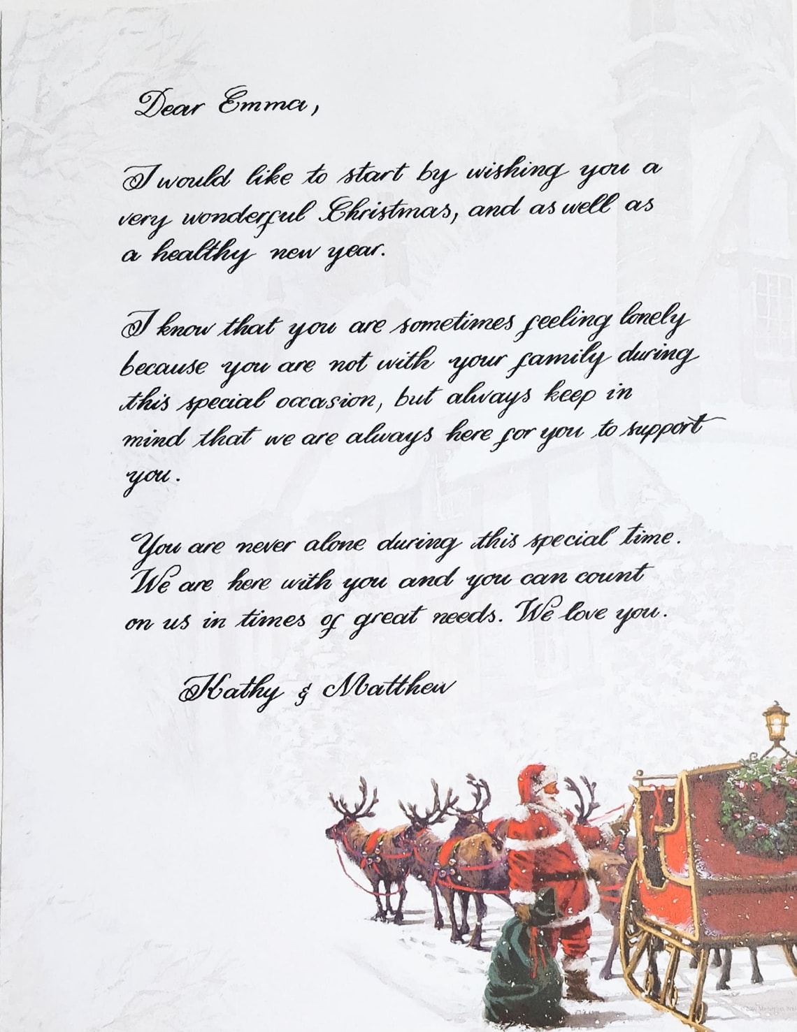 Handwritten Letter on Christmas Paper Special Gift for A | Etsy