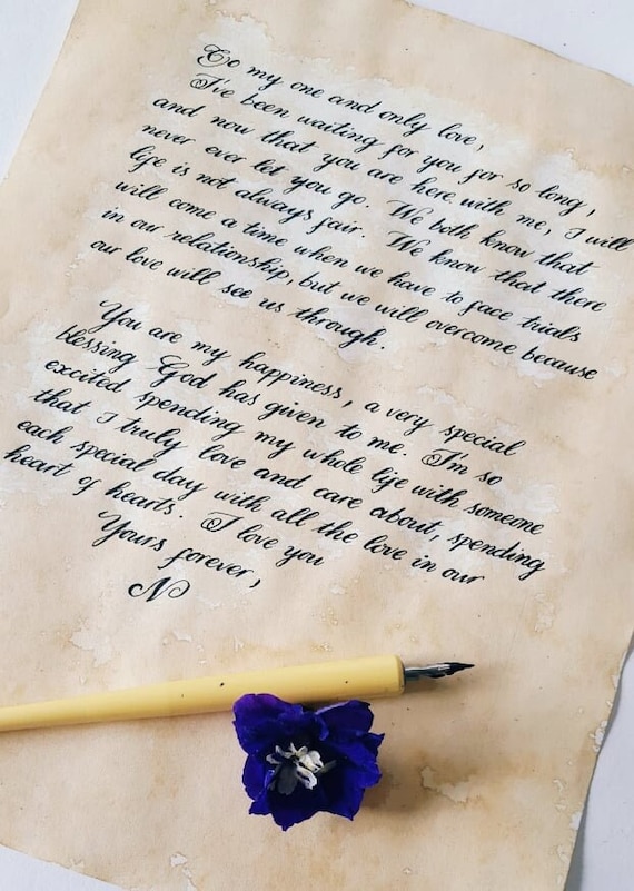 Special Letter for Your Loved One Handwritten Calligraphy - Etsy