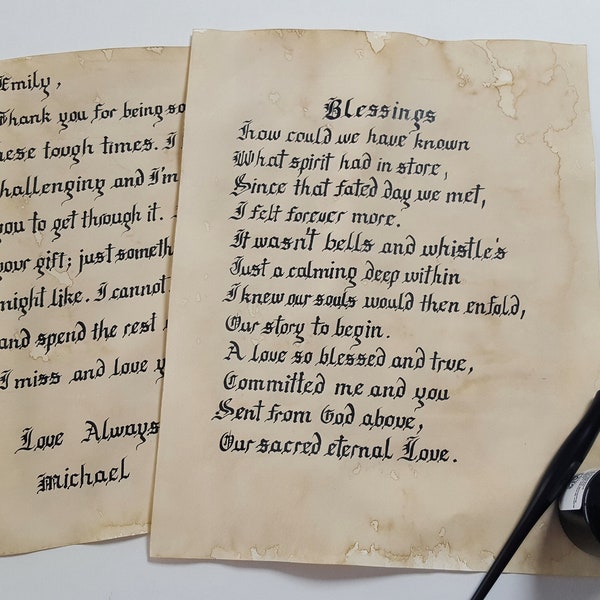 Handwritten Letter on Parchment Paper - Etsy
