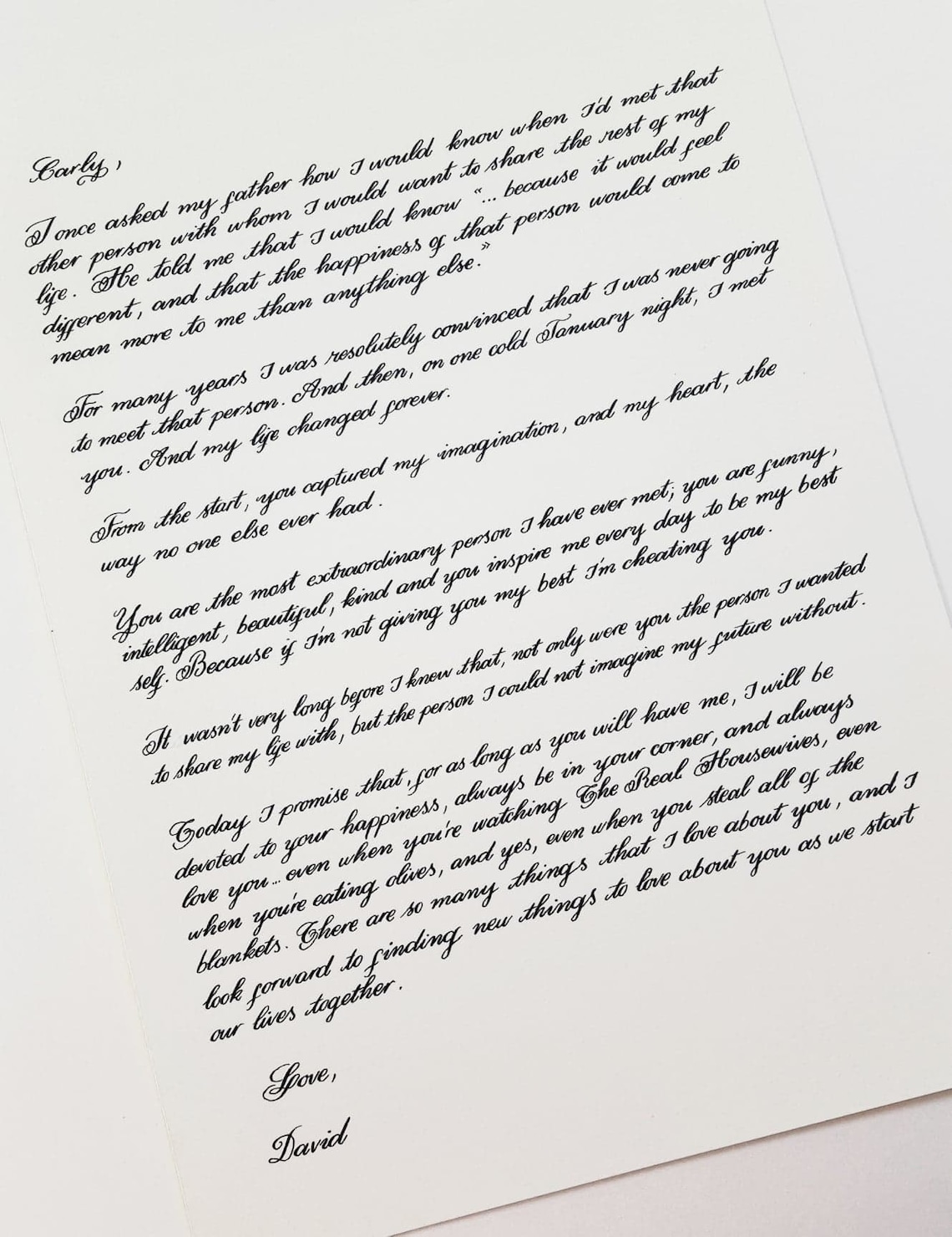 Handwritten Wedding Vows on Large Paper Handwritten - Etsy