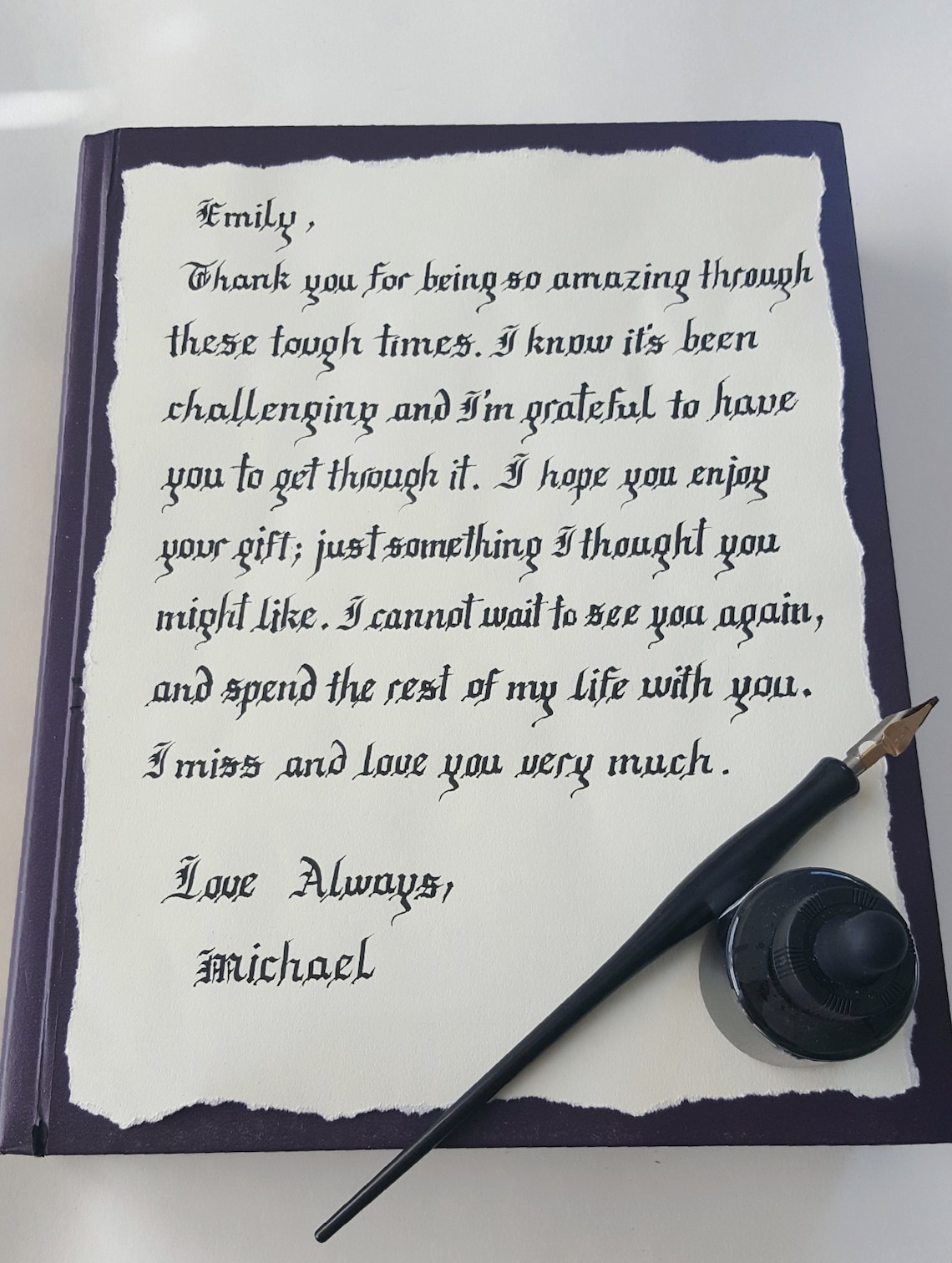 Handwritten Personalized Old English Letter, Handwritten Gothic Letter ...
