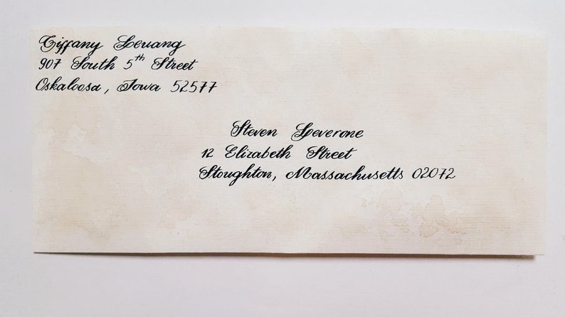 Custom Handwritten Antique Looking Envelope Return Address - Etsy