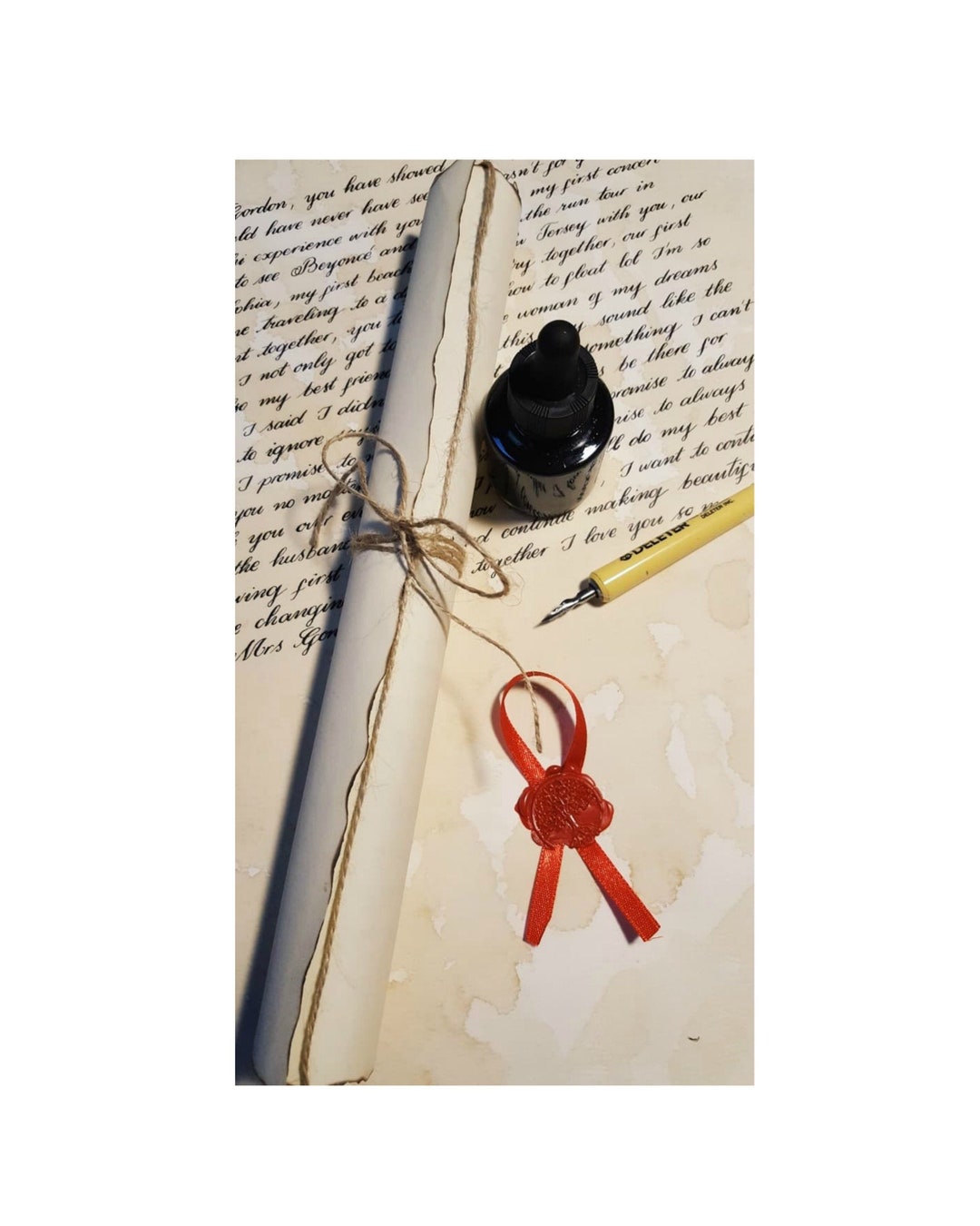 Handwritten Scroll Letter, Scroll Wedding Vows, Calligraphy Love ...