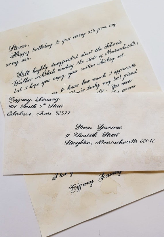 Custom Handwritten Antique Looking Envelope Return Address - Etsy