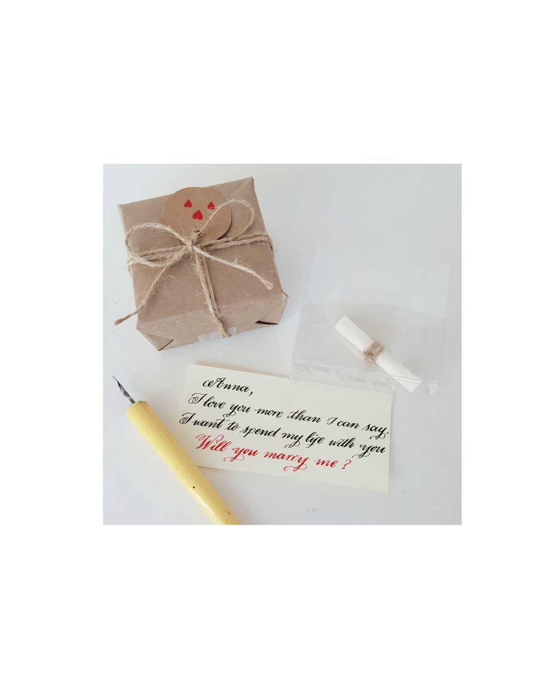 Handwritten Miniature Scroll, Message in a Box, Calligraphy on Scroll ...