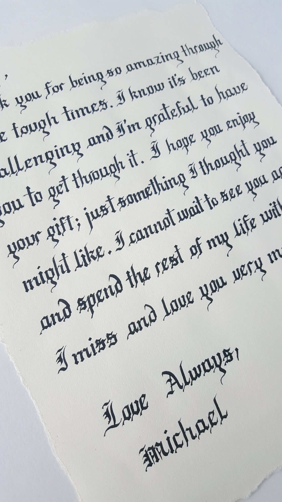 Handwritten Personalized Old English Letter, Handwritten Gothic Letter ...