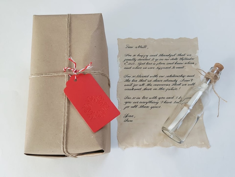 Personalized Handwritten Letter in A Bottle, Love Letter, Message ...
