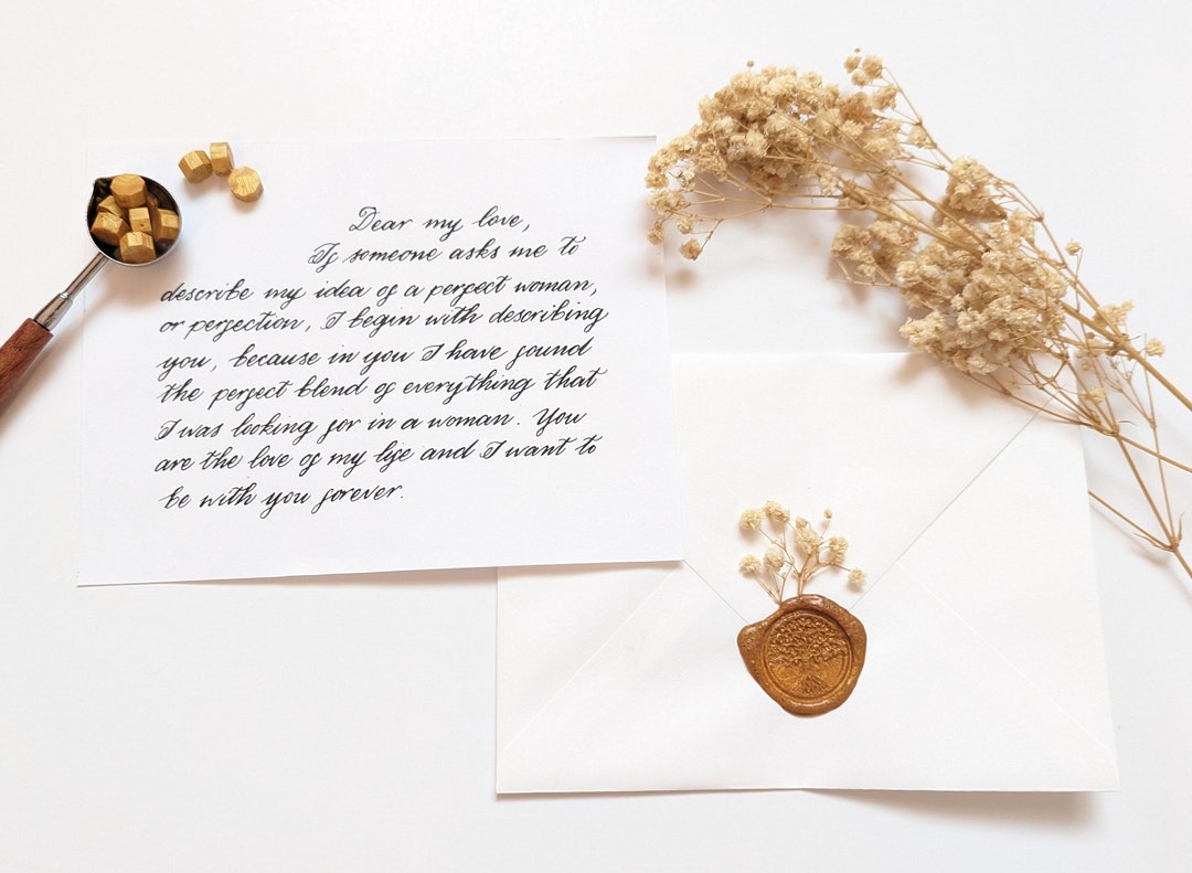 Wedding Letter With Baby Breath Flower, Wax Sealed Envelope ...