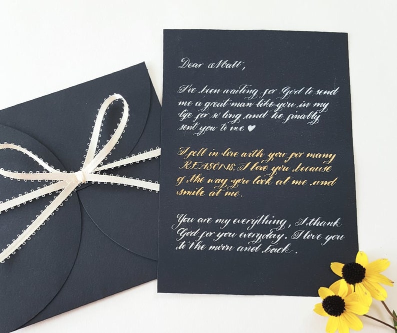 Silver/gold Anniversary Handwritten Wedding Vows Valentines - Etsy