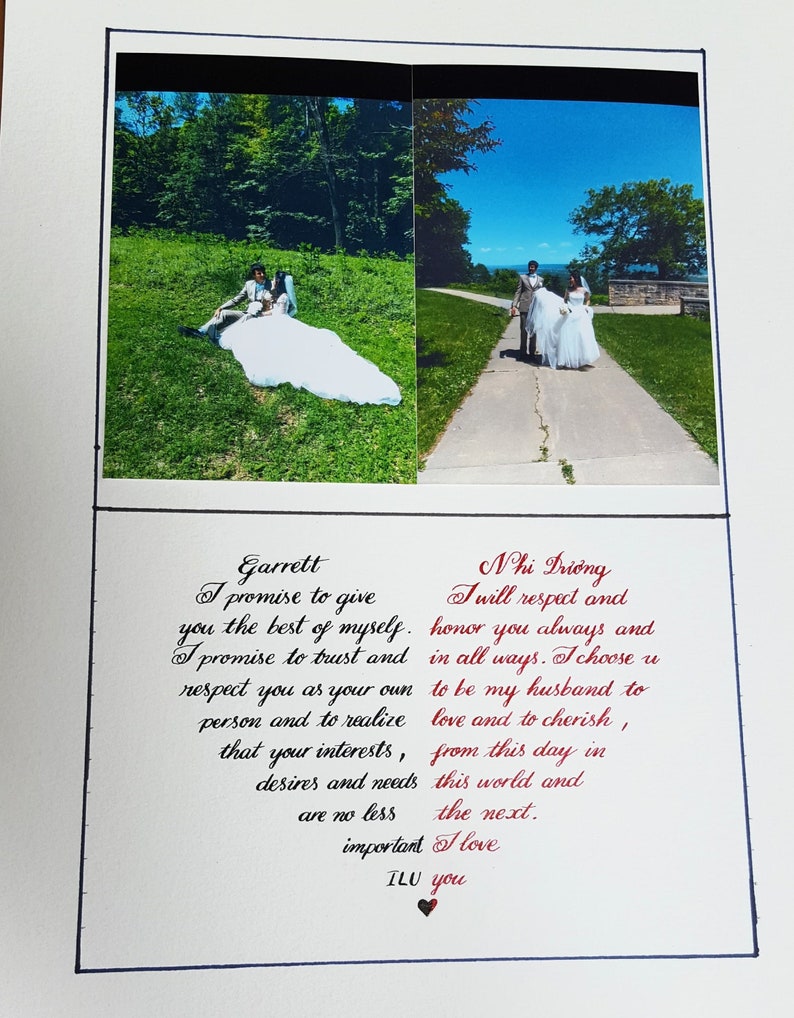 Personalized Handwritten Wedding Vows Anniversary Poem - Etsy