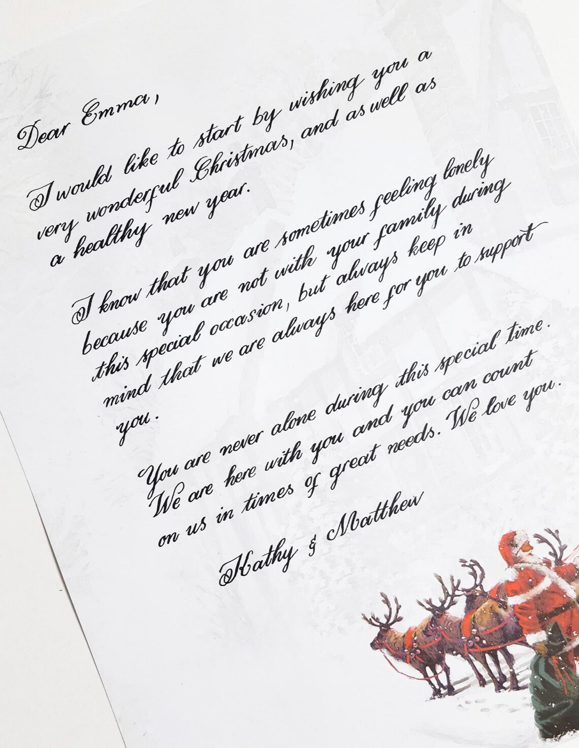 Handwritten Letter on Christmas Paper Special Gift for A | Etsy