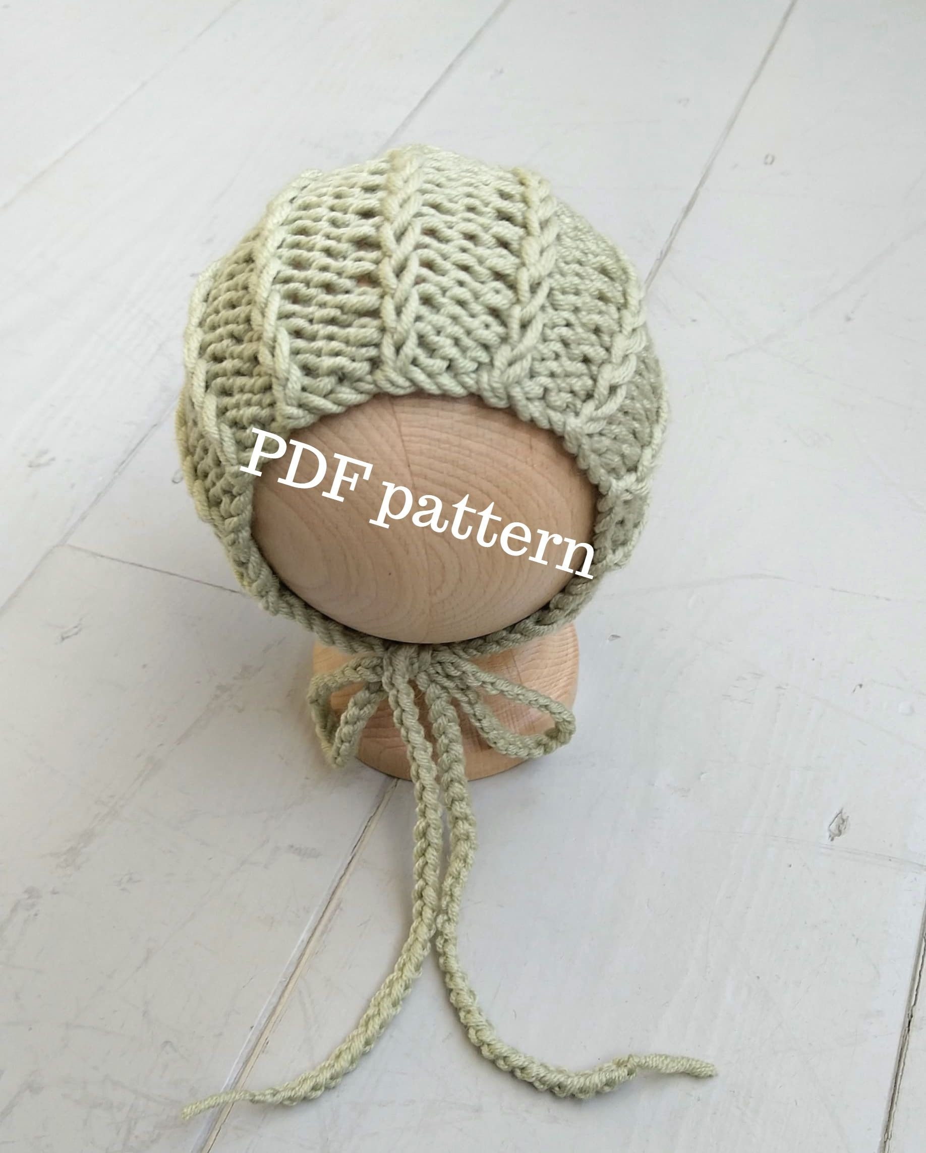 JAY Bonnet PDF Pattern, Knitting Pattern, Photo Prop Pattern, Newborn ...