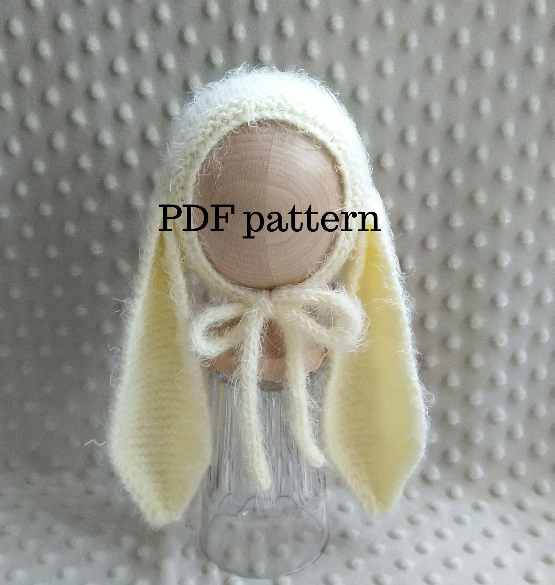 BUNNY Bonnet PDF Pattern, Knitting Pattern, Photo Prop Pattern, Newborn ...
