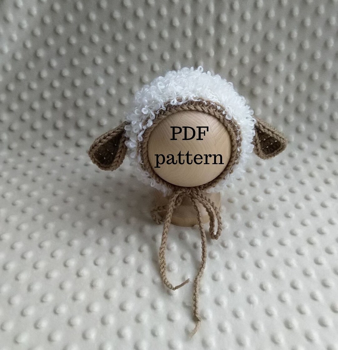 LAMB Bonnet PDF Pattern, Knitting Pattern, Photo Prop Pattern, Newborn ...