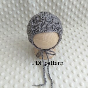 ELLIS Bonnet PDF Pattern Cable Knitting Pattern Photo Prop - Etsy