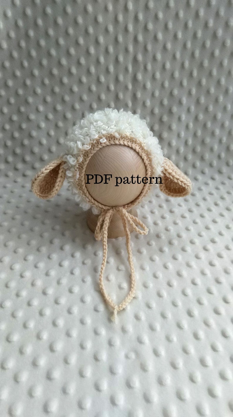 LAMB Bonnet PDF Pattern, Knitting Pattern, Photo Prop Pattern, Newborn ...