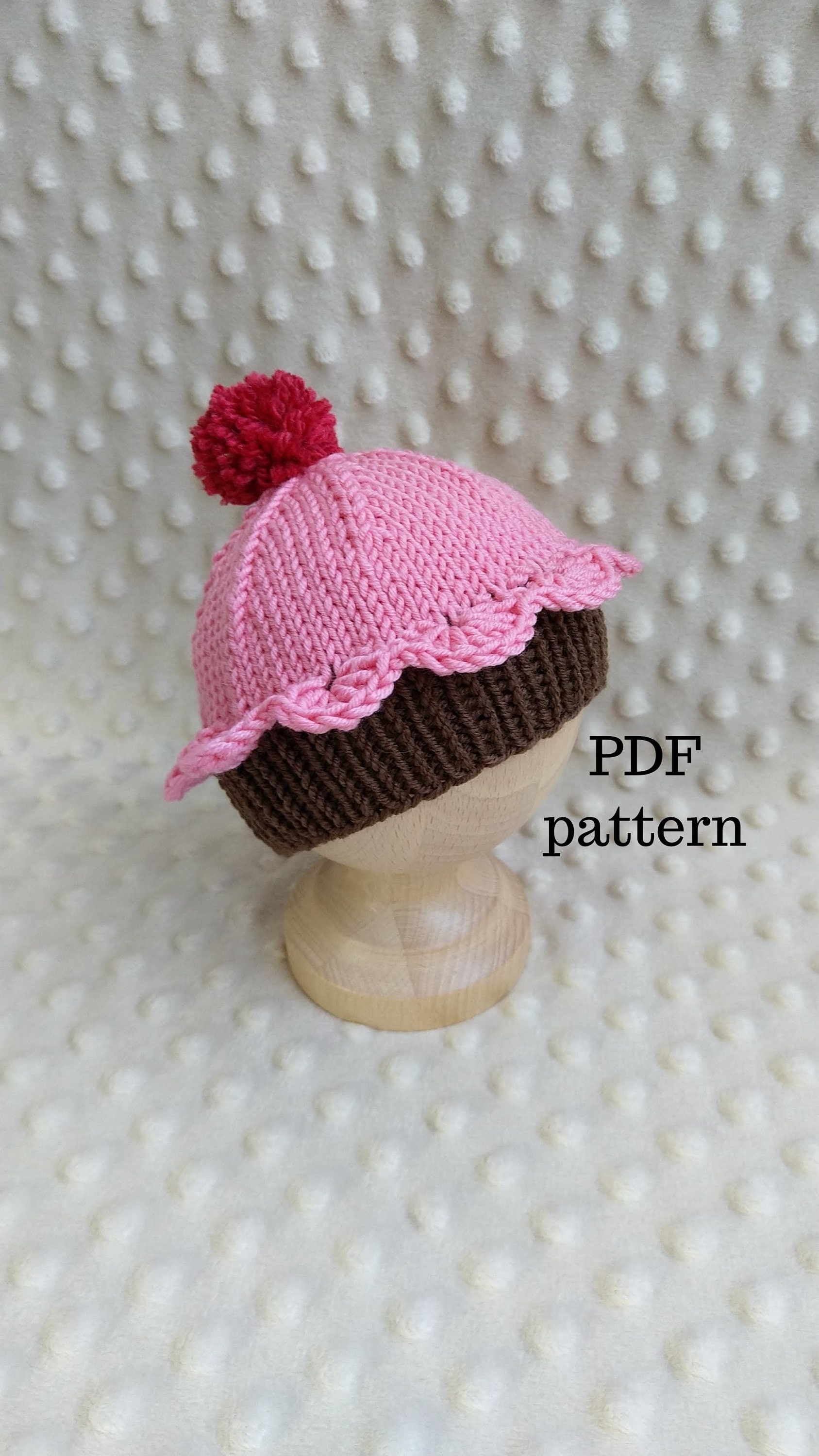 CUPCAKE Hat PDF Pattern Knitting Pattern Photo Prop Pattern - Etsy