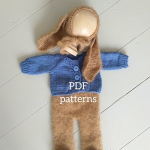 RABBIT PDF Patterns, Knitting Pattern, Photo Prop Pattern, Newborn ...