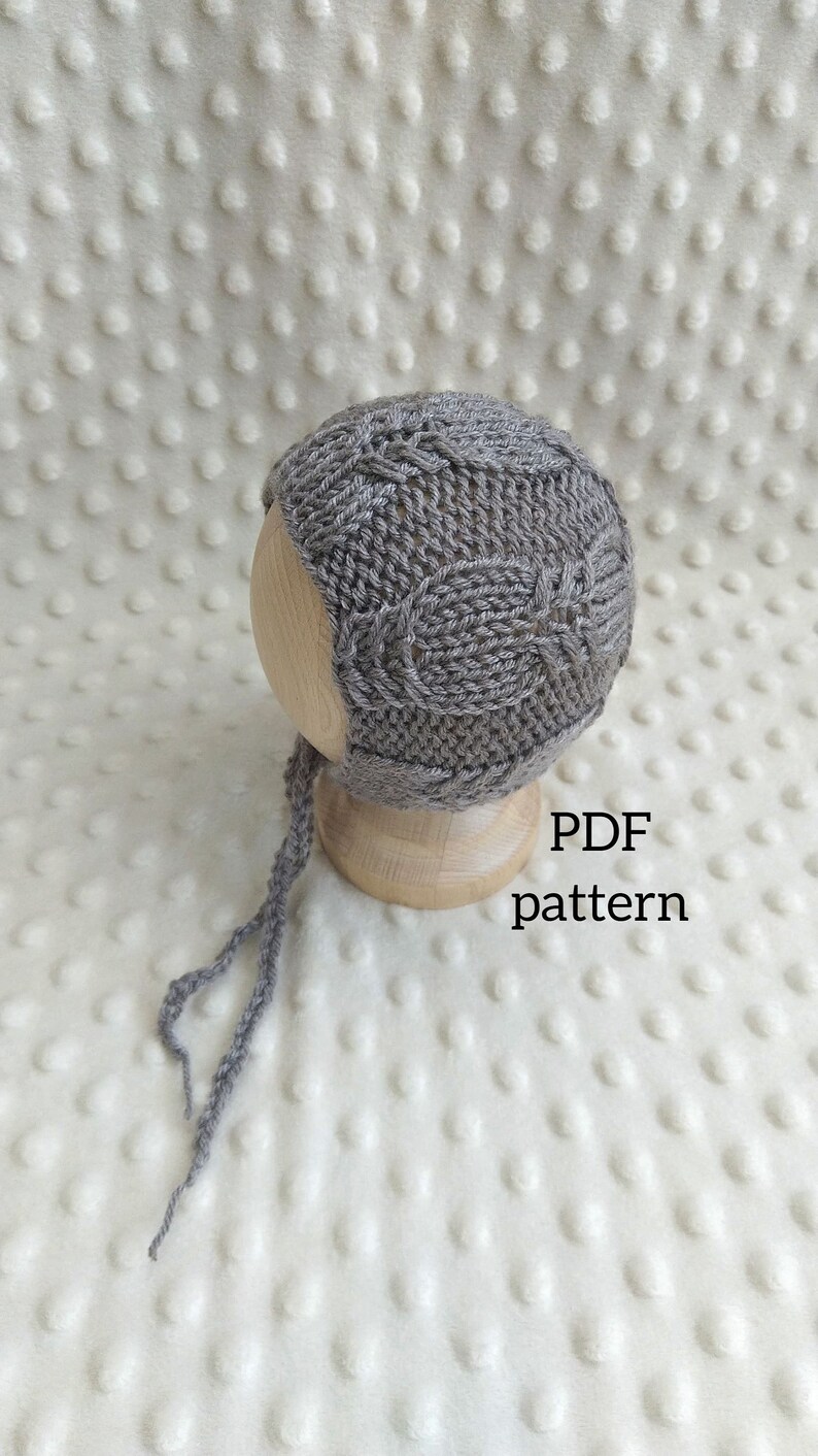 ELLIS Bonnet PDF Pattern Cable Knitting Pattern Photo Prop - Etsy