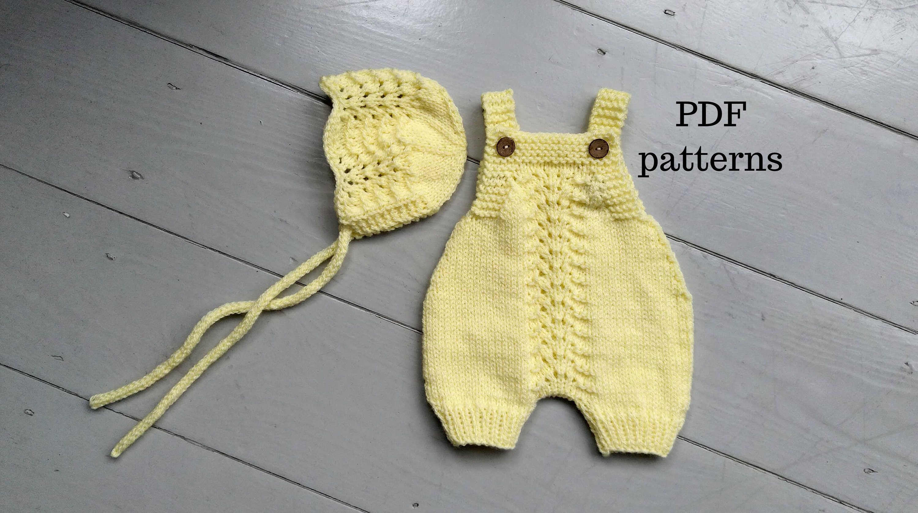 MARIA Romper and MIA Bonnet PDF Patterns, Reborn Knitting Pattern ...