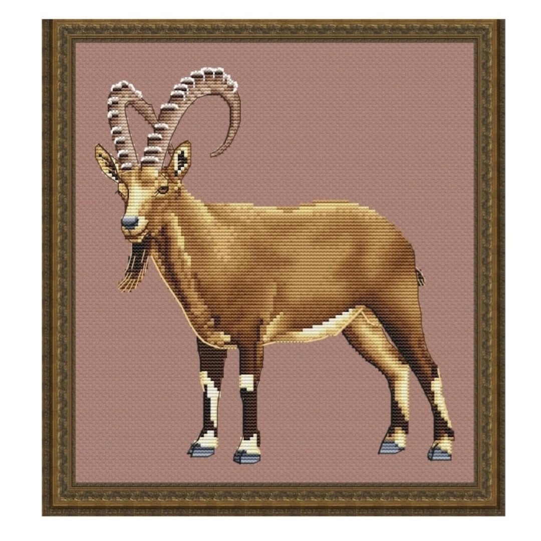 Nubian Ibex Counted Cross Stitch Pattern, Mountain Goat Cross Stitch ...