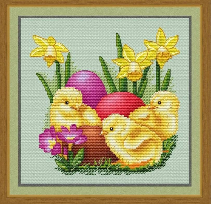 Easter Chickens Counted Cross Stitch Pattern Easter - Etsy
