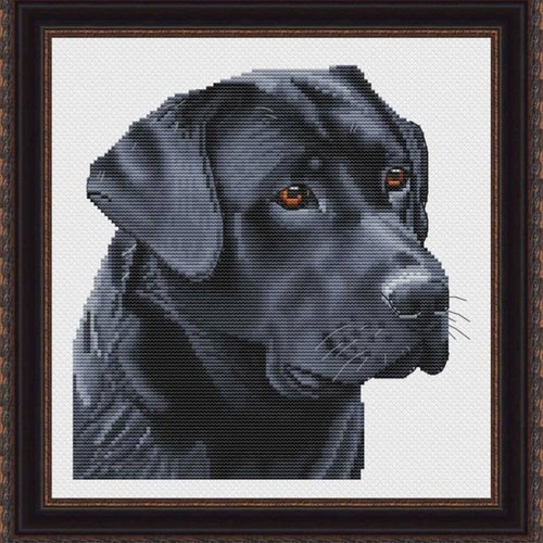 Black Labrador Retriever Cute Cross Stitch Pattern / Dog - Etsy