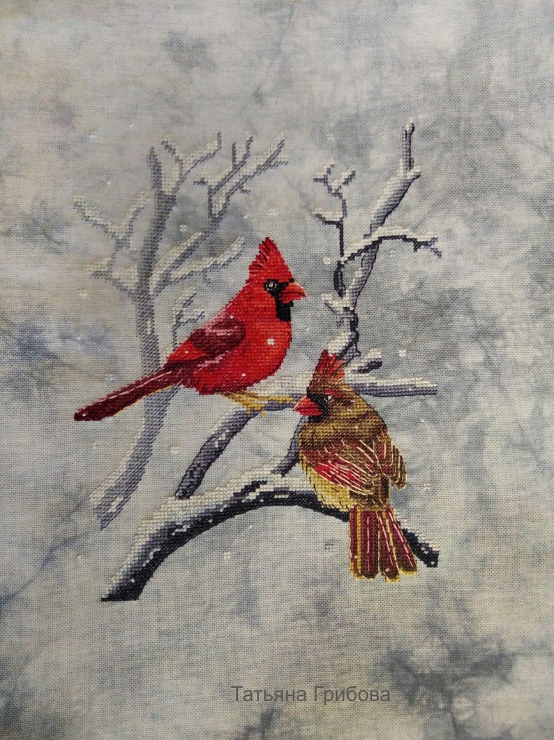 Cardinals Counted Cross Stitch Pattern - Etsy Canada