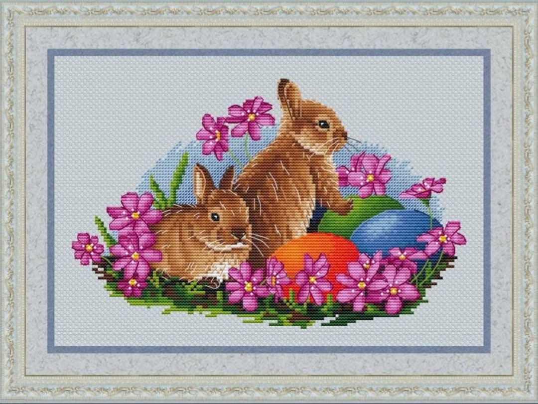 Easter Bunnies Counted Cross Stitch Pattern - Etsy
