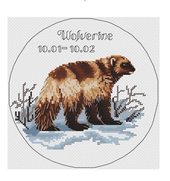 Wolverine Slavic Horoscope Counted Cross Stitch Pattern | Etsy