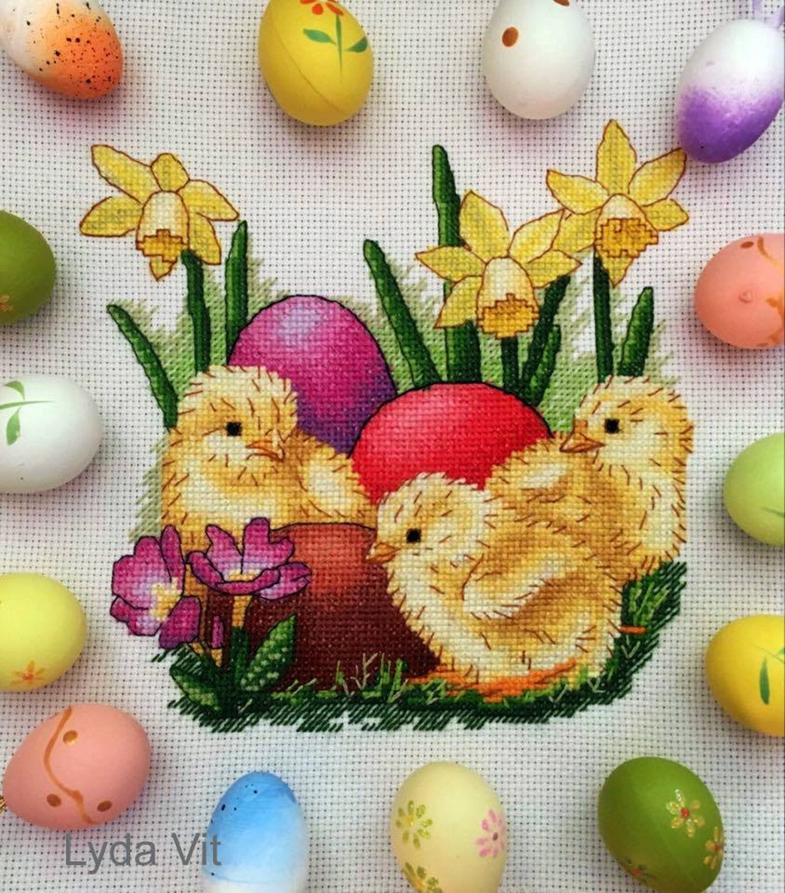 Easter Chickens Counted Cross Stitch Pattern Easter - Etsy