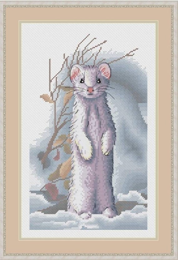 Stoat in Winter Counted Crosss Stitch Pattern Stoat - Etsy